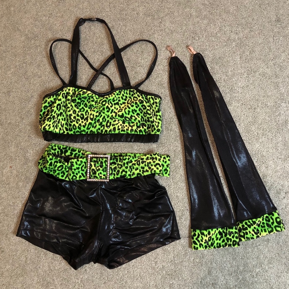 Green Leopard Print Dance Costume - Gem
